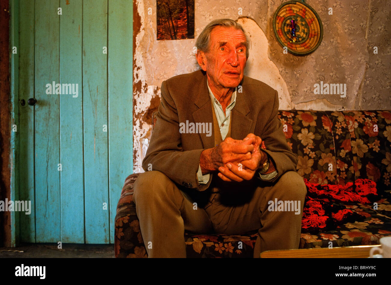Wilfred Thesiger at his home in Samburu land Maralal ,Kenya, Africa ...