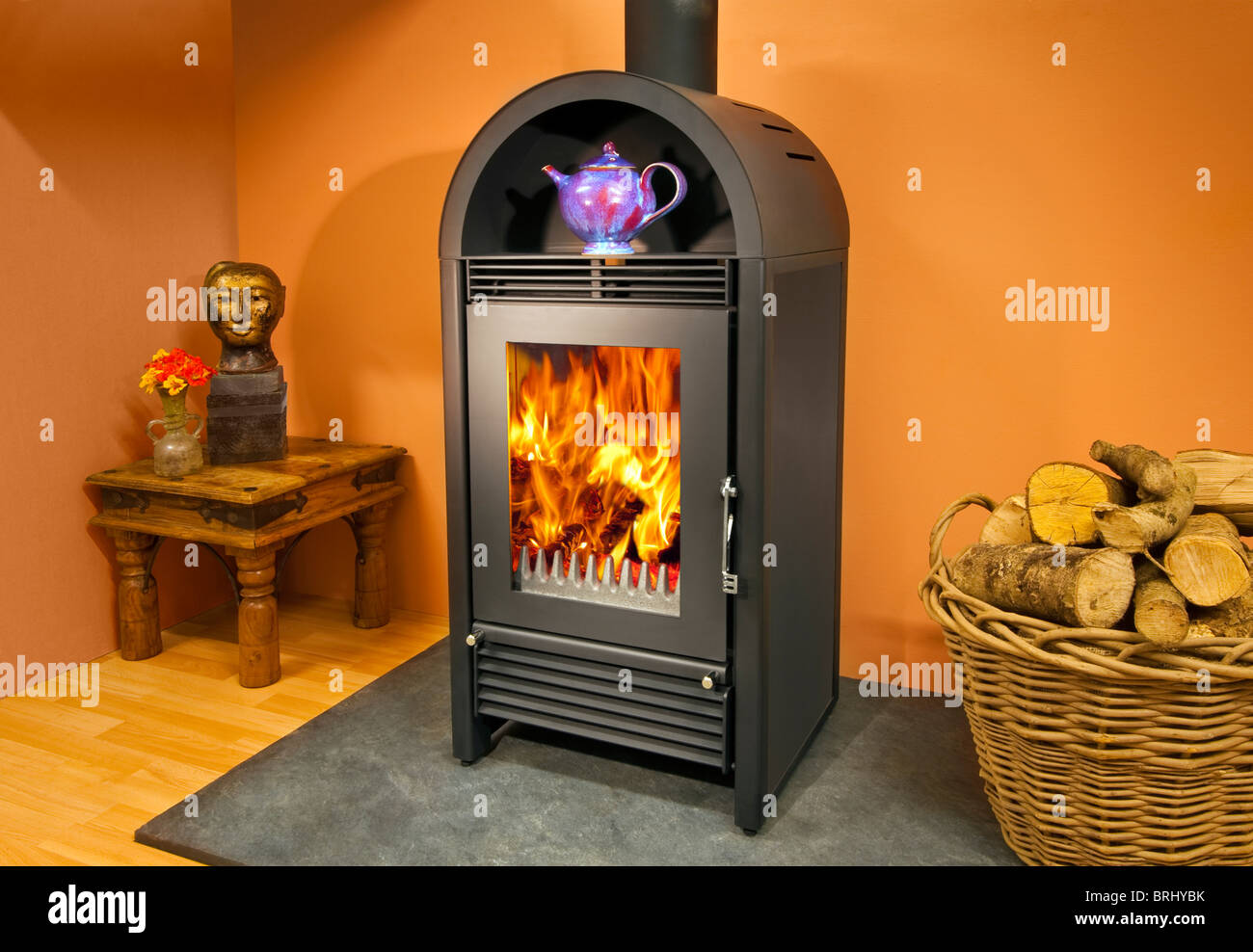 Wood Burning Stoves Fireplace High Resolution Stock Photography and ...