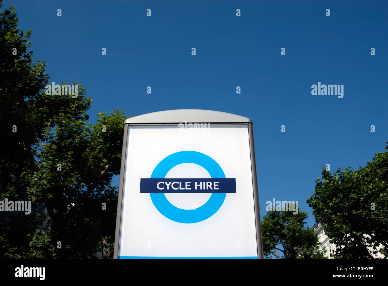Blue cycle sign hi-res stock photography and images - Alamy