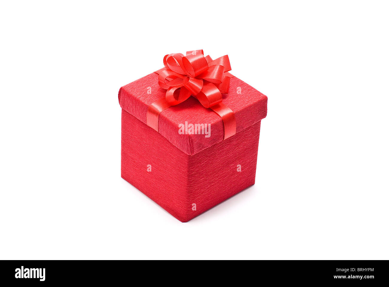 Red gift box with bow Stock Photo - Alamy