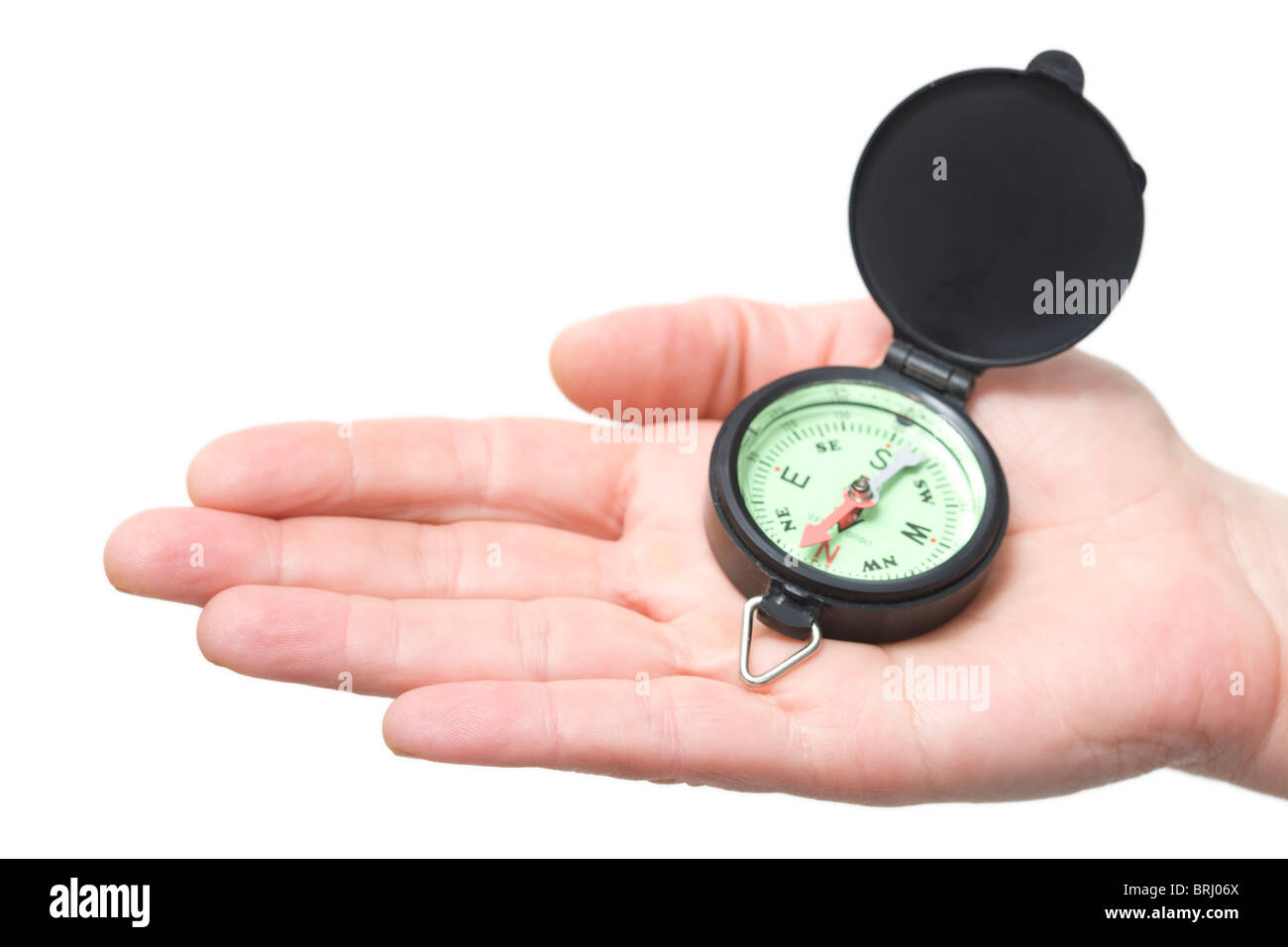 Hands holding compass body hi-res stock photography and images - Alamy