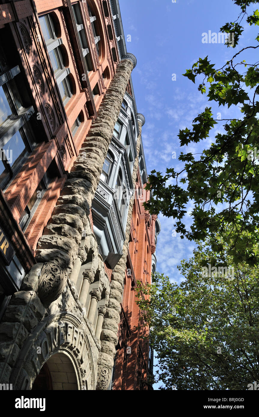 Building facade in Pioneer district, Seattle, Washington Stock Photo ...