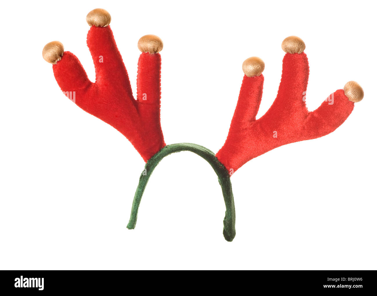red and green christmas reindeer antlers isolated on white background ...