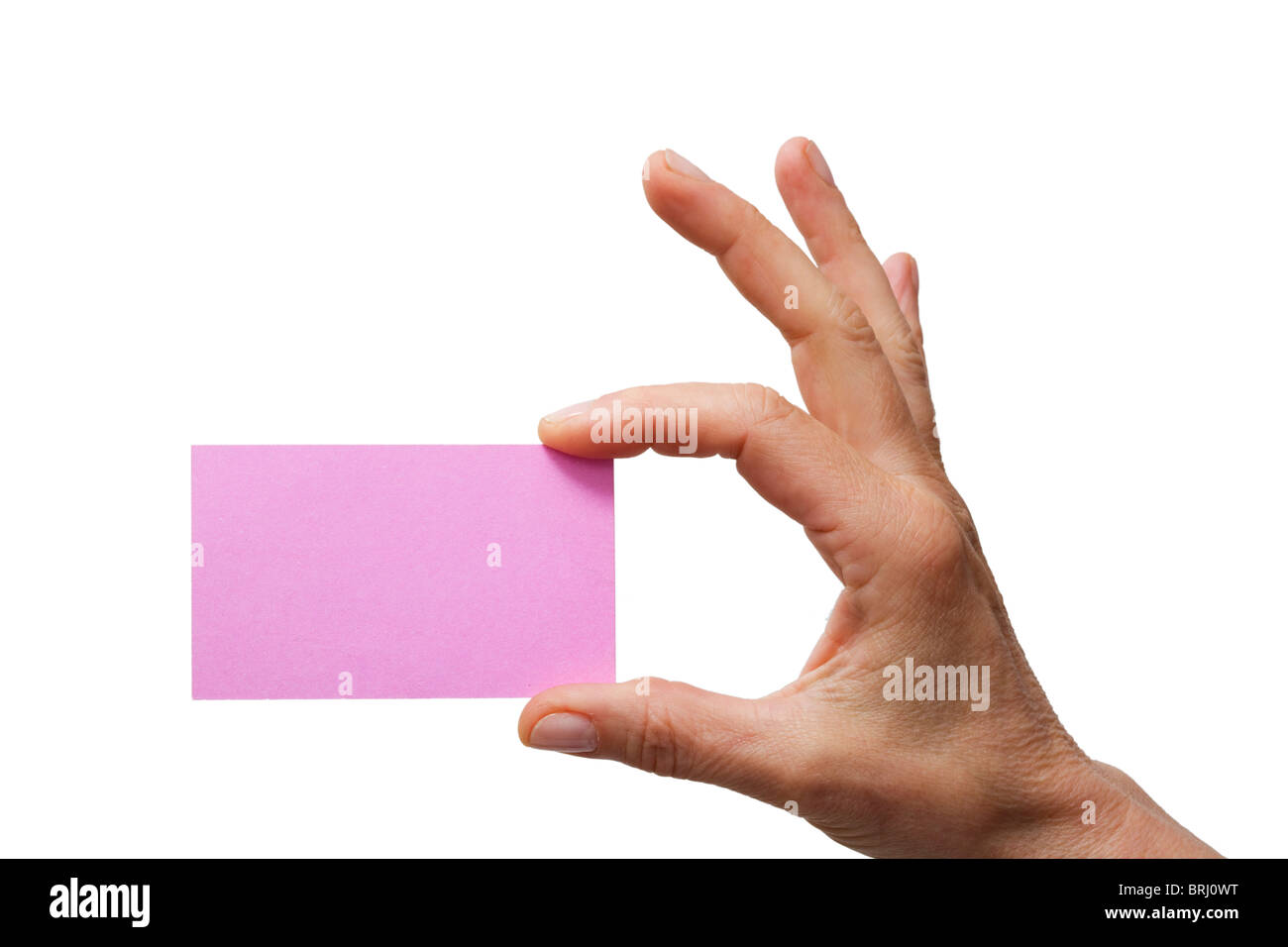 hand holding a pink sheet of paper Stock Photo - Alamy