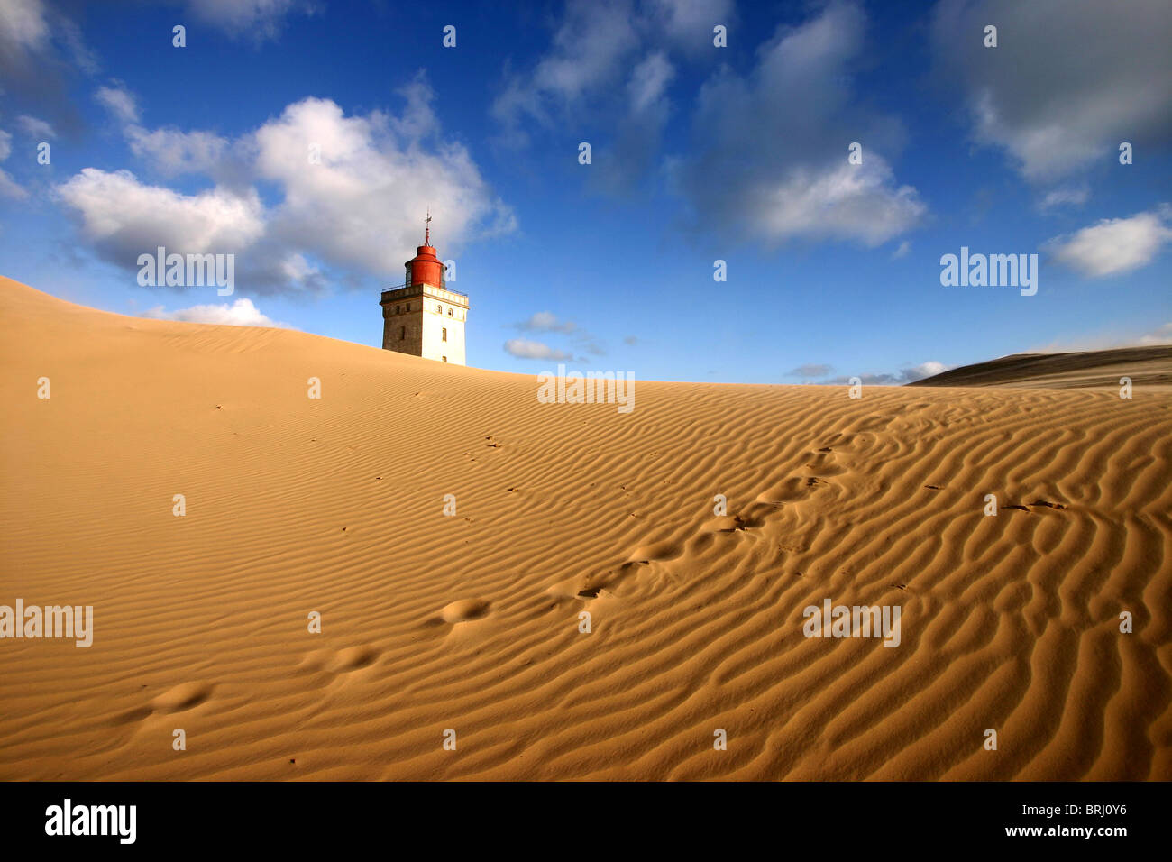 lighthouse in Rubjerg Knude in Denmark Stock Photo - Alamy