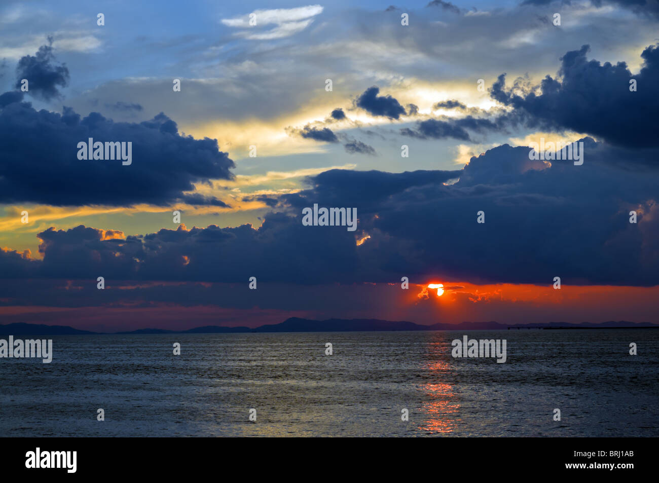 Sunset over Osaka Bay in Japan Stock Photo - Alamy