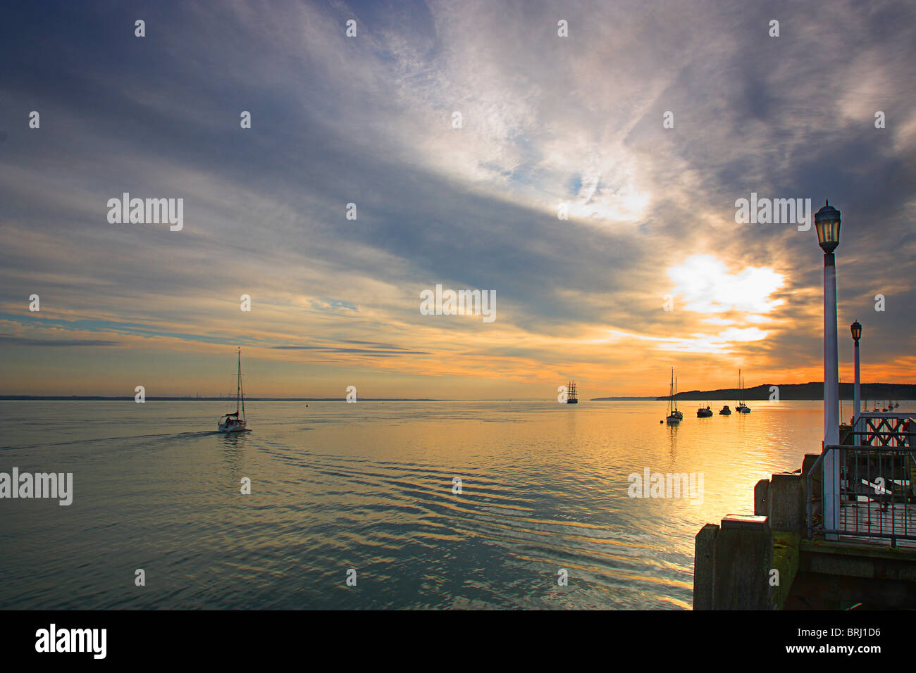 Dawn at Yarmouth, Isle of Wight Stock Photo - Alamy