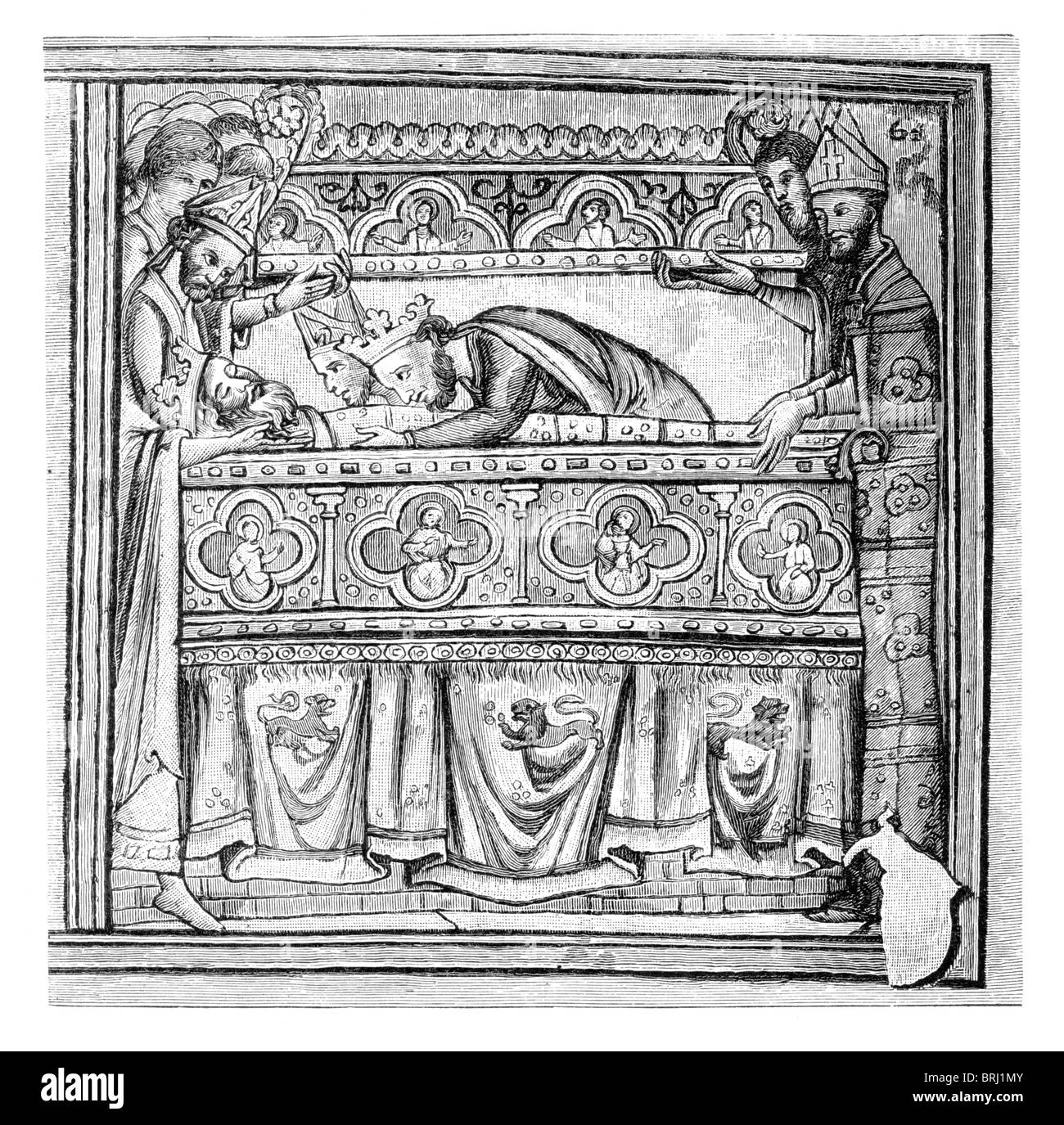 Black and White Illustration; Opening of Edward the Confessor's Tomb ...