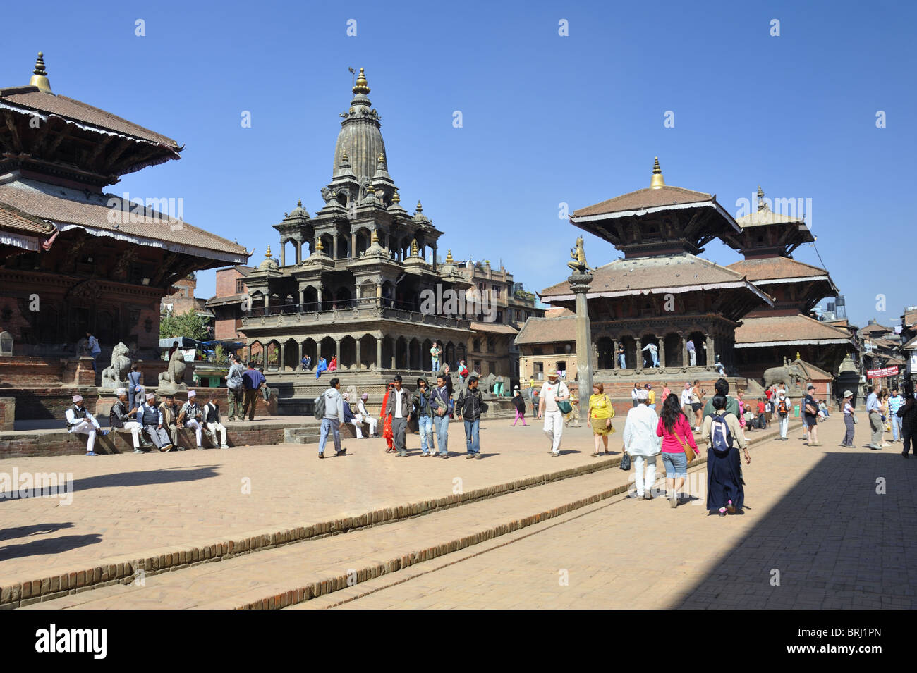 Durbar Square and Krishna Mandir Temple, Patan, Kathmandu Stock Photo ...