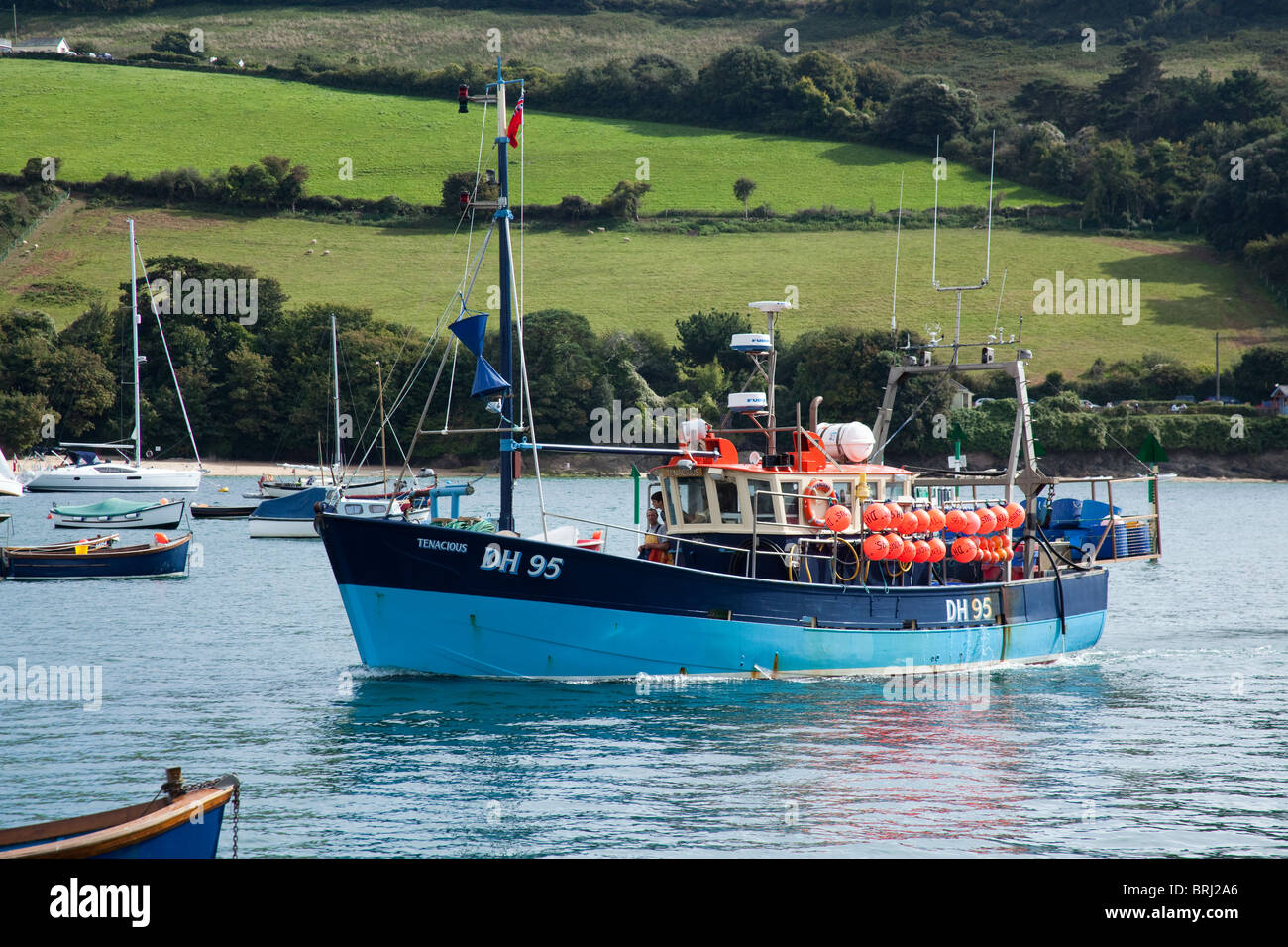 Fishing boat in Salcombe harbour, Salcombe, Devon, England, United ...
