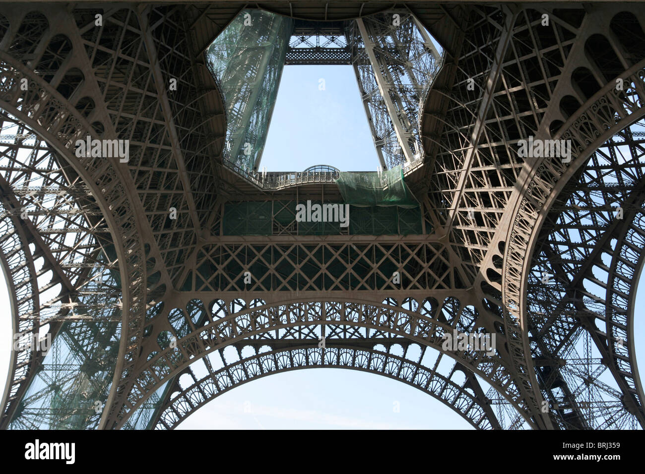 View of Eiffel Tower from below Stock Photo - Alamy