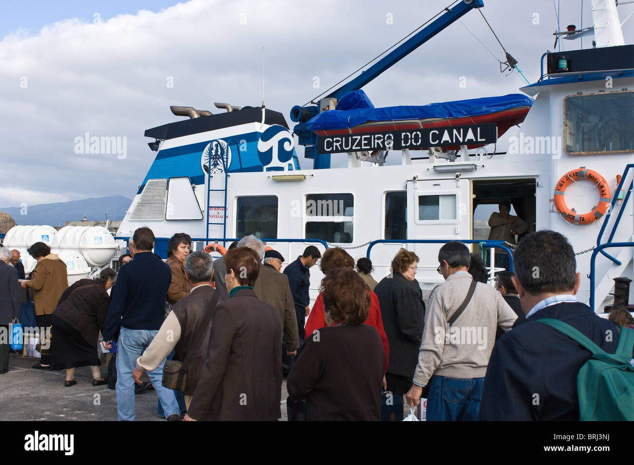 Pico to Faial ferry dock in Horta, Faial, Azores, Portugal Stock Photo ...