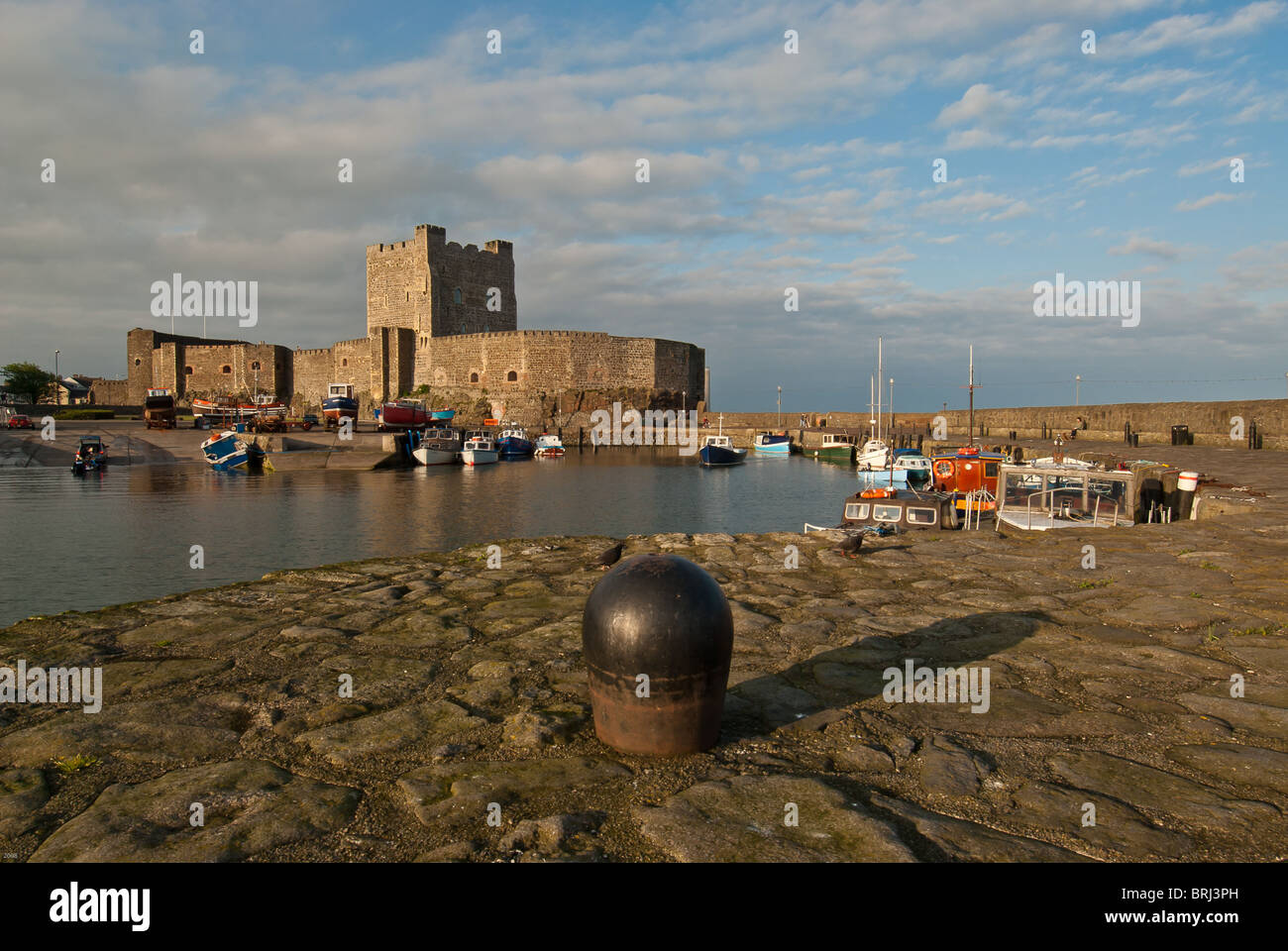Carrickfergus Castle and Harbour Stock Photo - Alamy