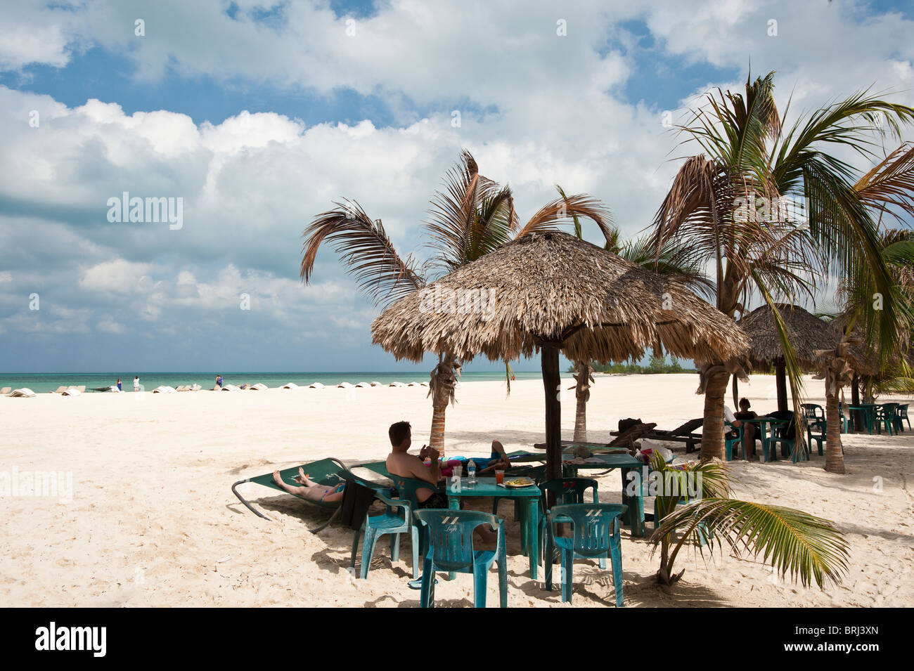 Mexico, Cozumel. Umbrella on Isla Pasion (Passion Island) off Isla de ...