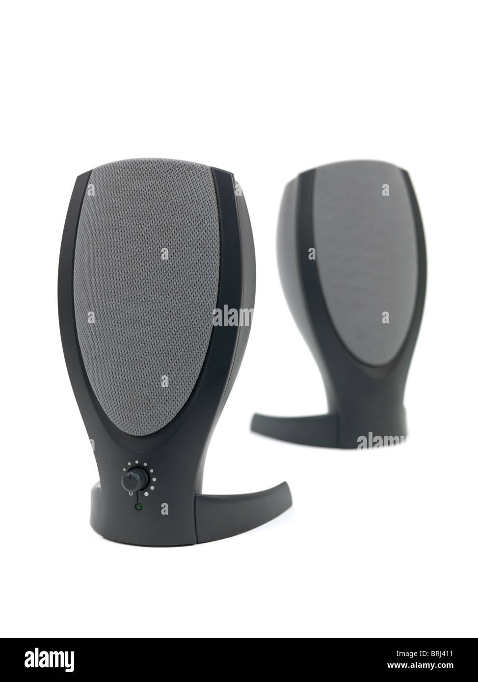 A computer speaker isolated against a white background Stock Photo - Alamy