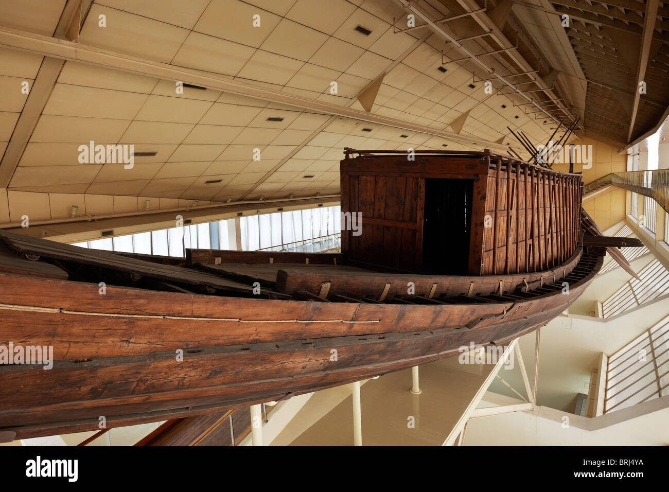 Khufu ship or solar barge, pyramids of Giza, Cairo, Egypt, Arabia ...
