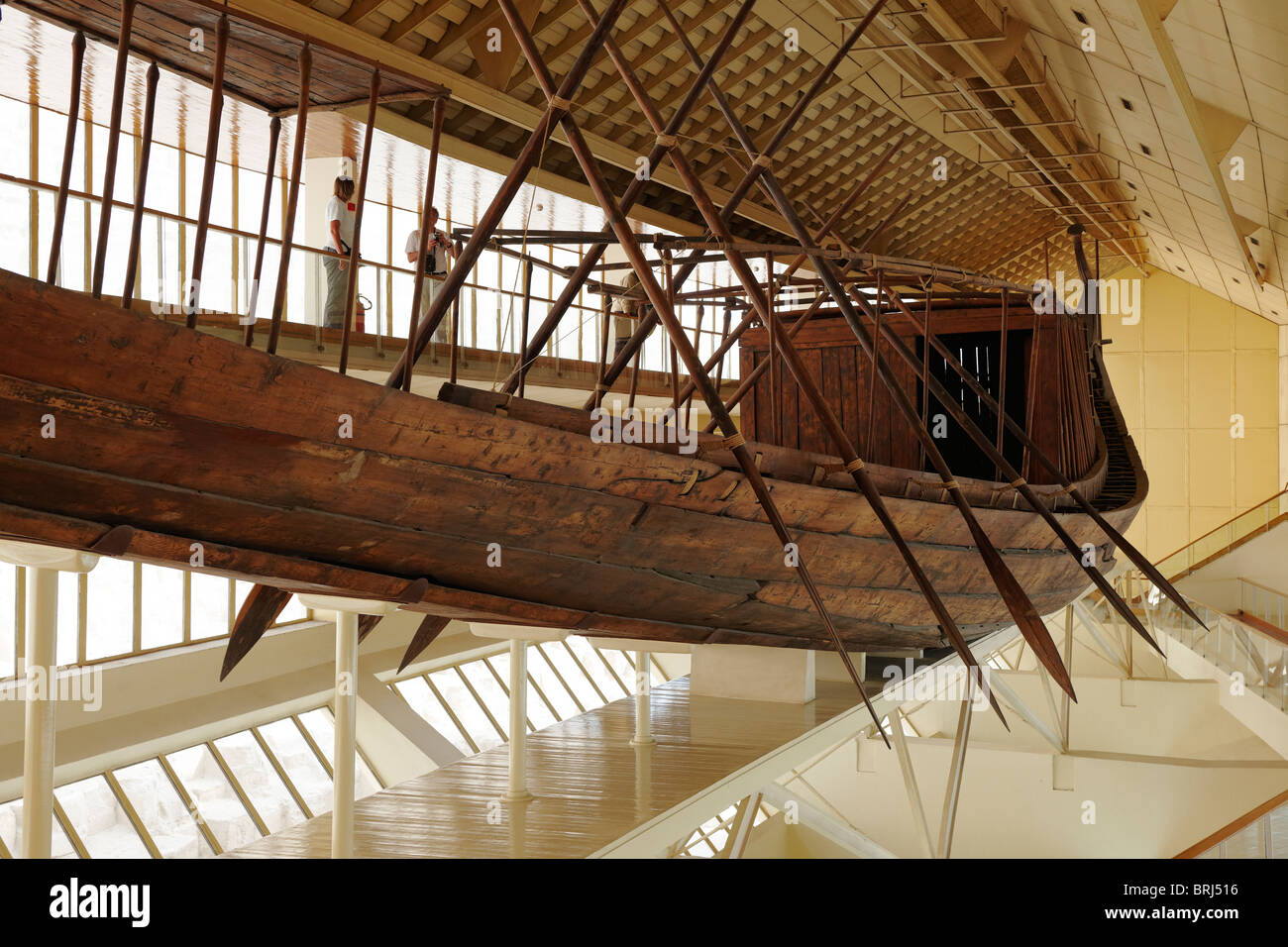 Khufu ship or solar barge, pyramids of Giza, Cairo, Egypt, Arabia ...
