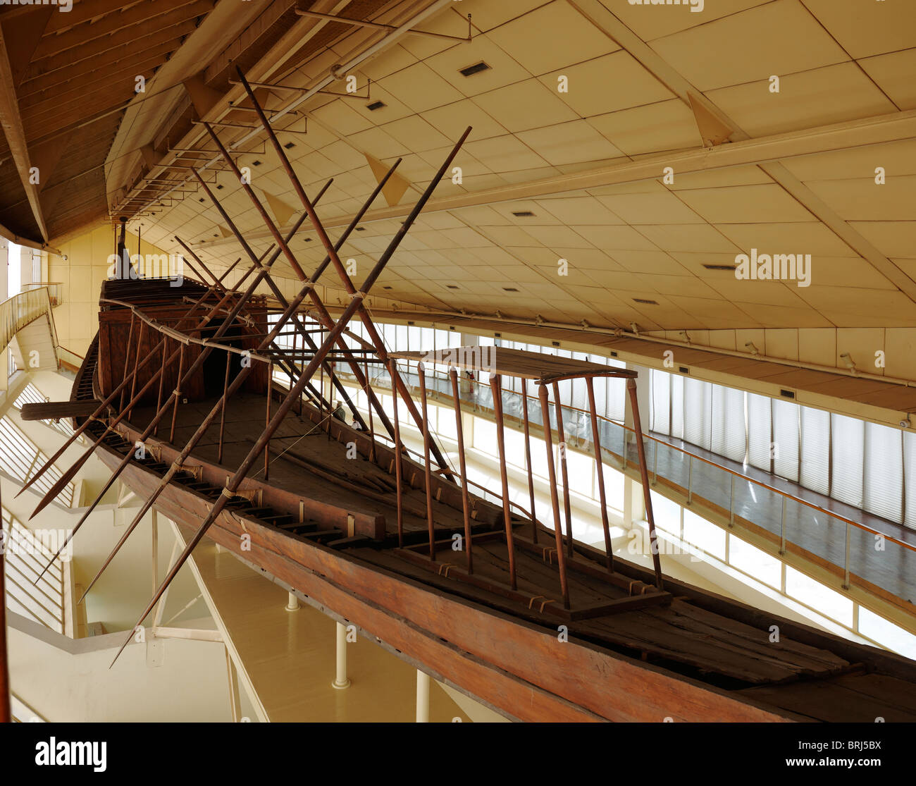 Khufu ship or solar barge, pyramids of Giza, Cairo, Egypt, Arabia ...