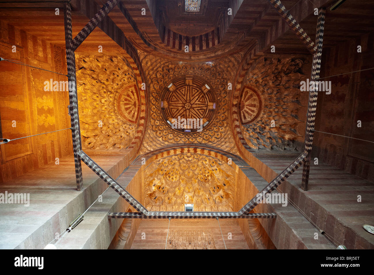cupola at entrance of Sultan Hassan Mosque, islamic Cairo, Egypt ...