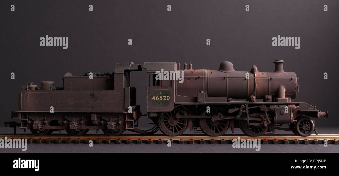 Ivatt Class 2, 2-6-0, BR Green Livery, heavily weathered Stock Photo ...