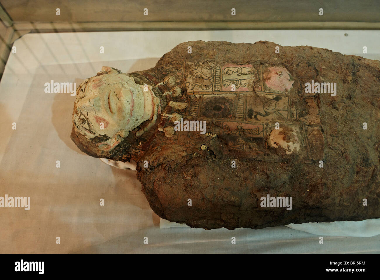 mummy in museum of Oasis Bahariya, western desert, Egypt, Arabia ...