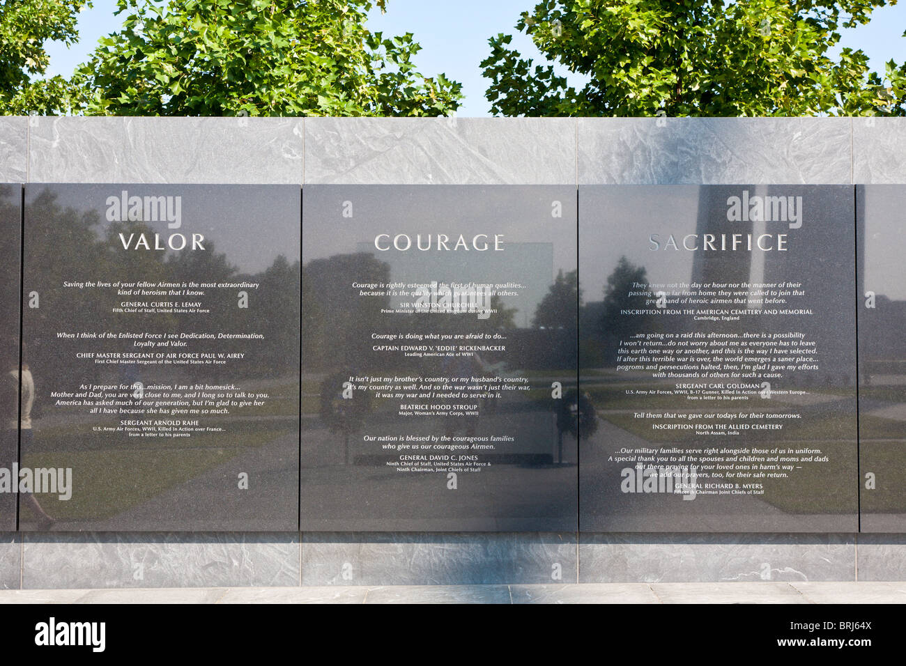Memorial wall in memory of the fallen Air Force servicemen at the ...
