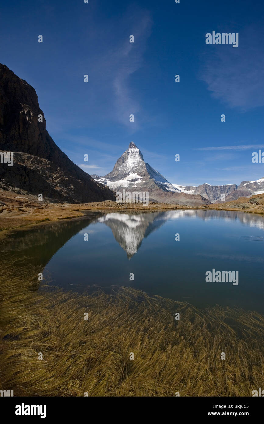 Matterhorn reflected in lake riffelsee hi-res stock photography and ...