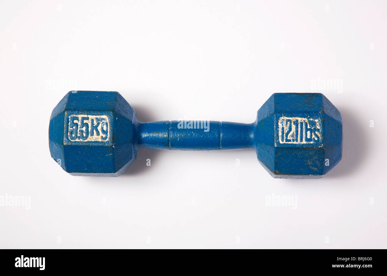 Retro blue dumbbell Stock Photo - Alamy