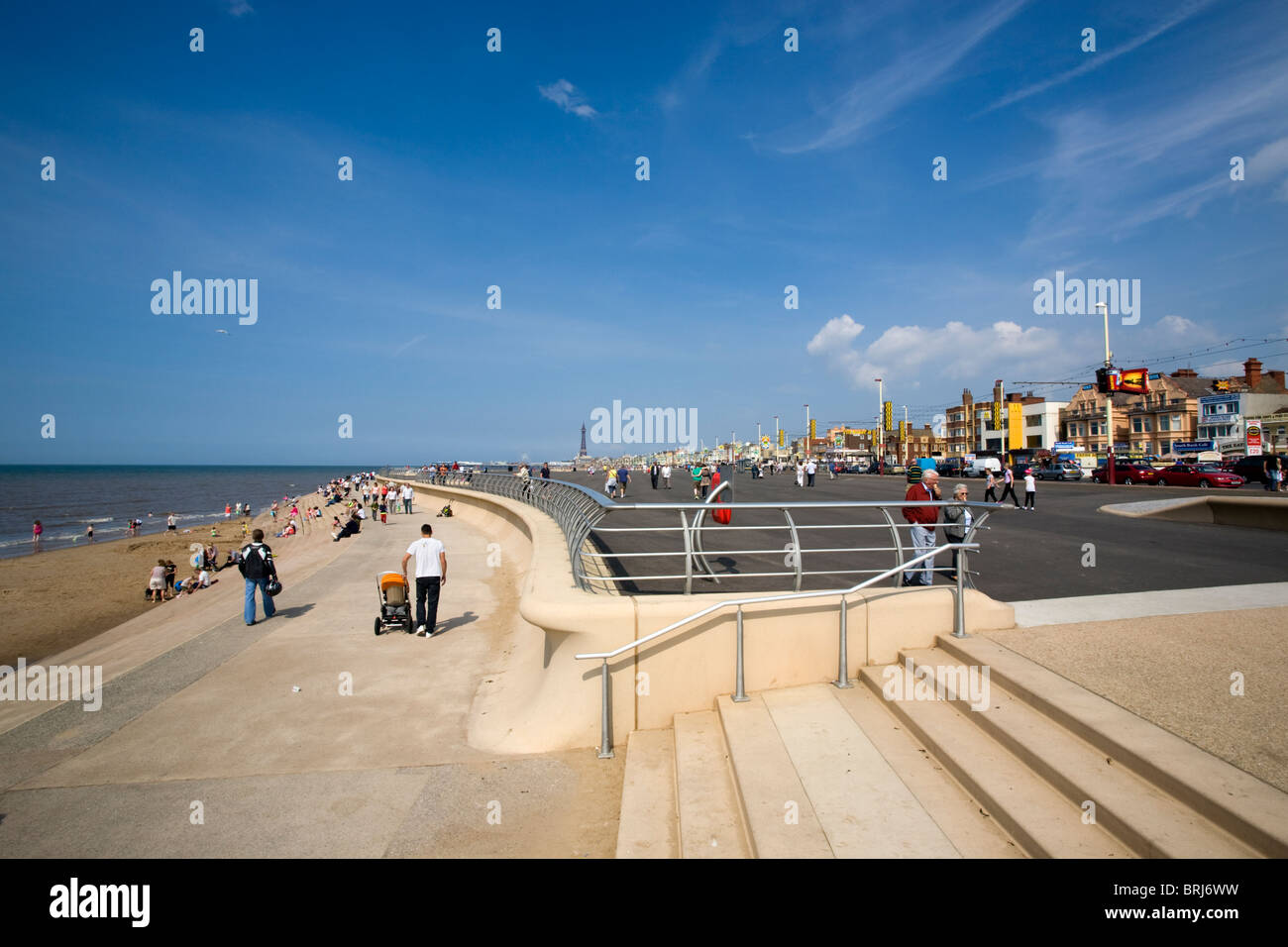 Blackpool beach promenade steps hi-res stock photography and images - Alamy