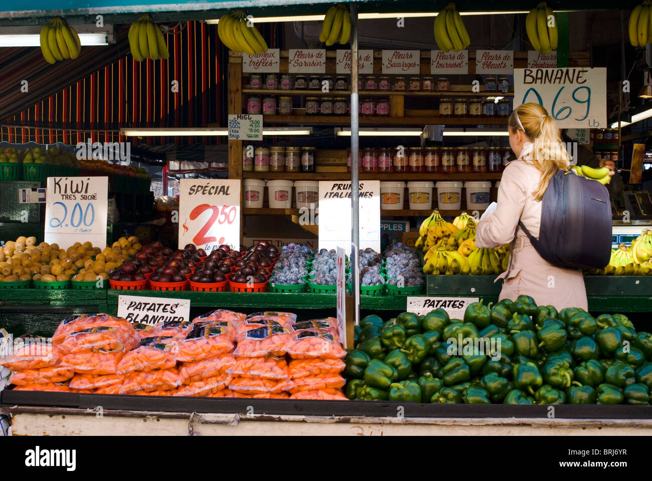 Jean-Talon market, Little Italy, Montreal, Quebec, Canada Stock Photo ...