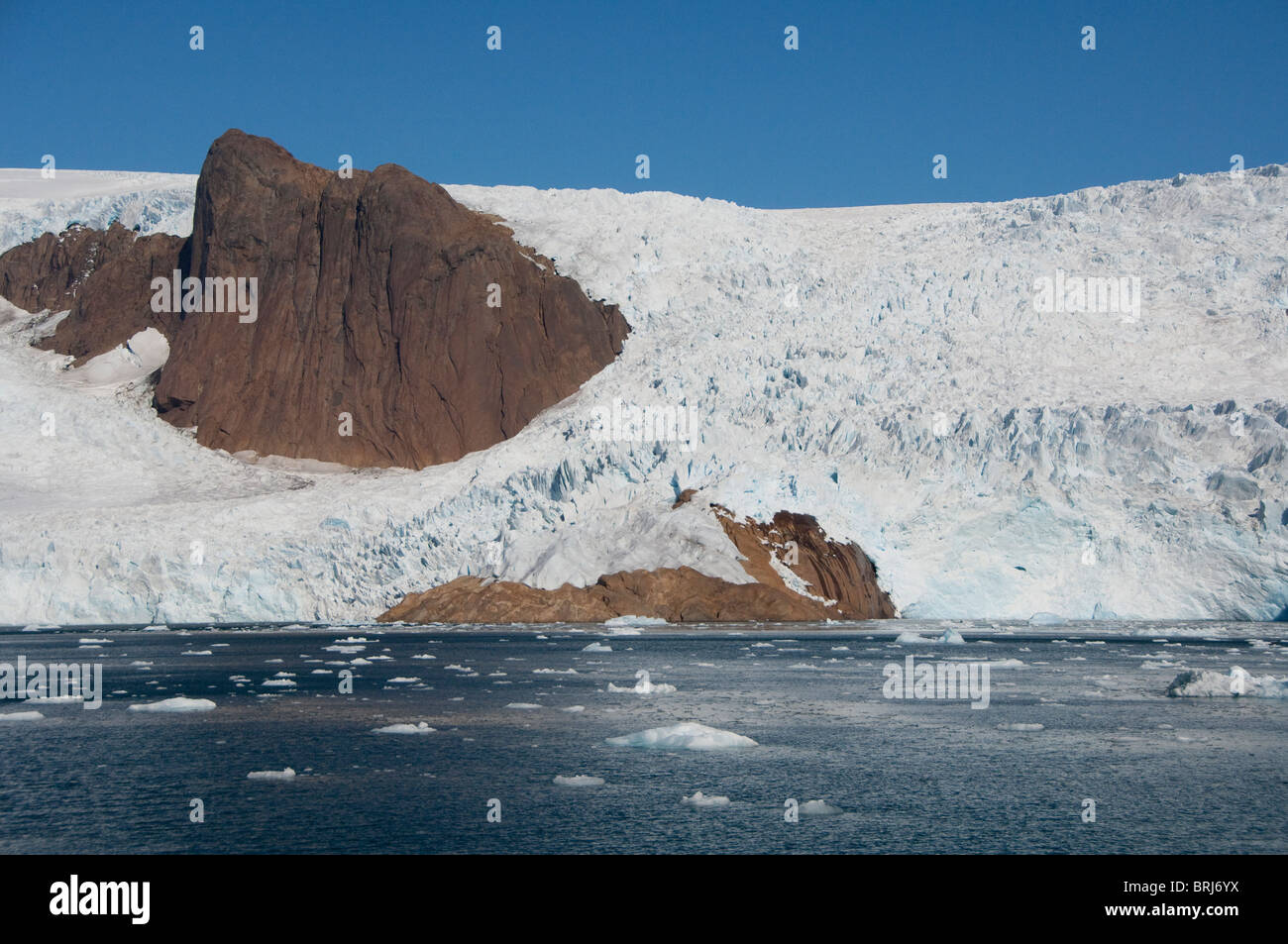 Greenland, Prince Christian Sound (aka Prins Christian Sund), receding ...