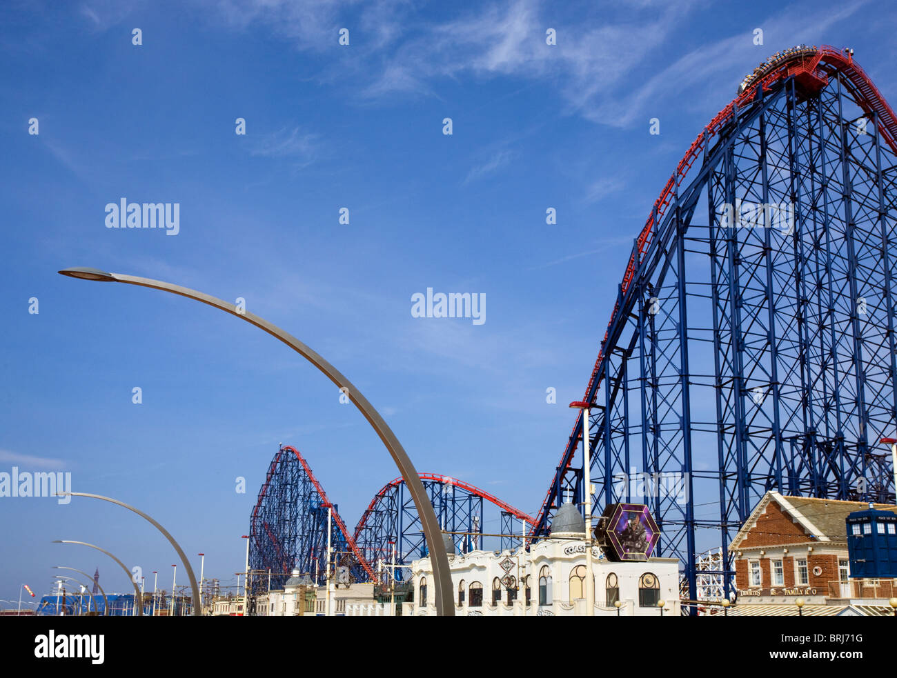 Blackpool South Promenade and the Big One rollercoaster Stock Photo - Alamy