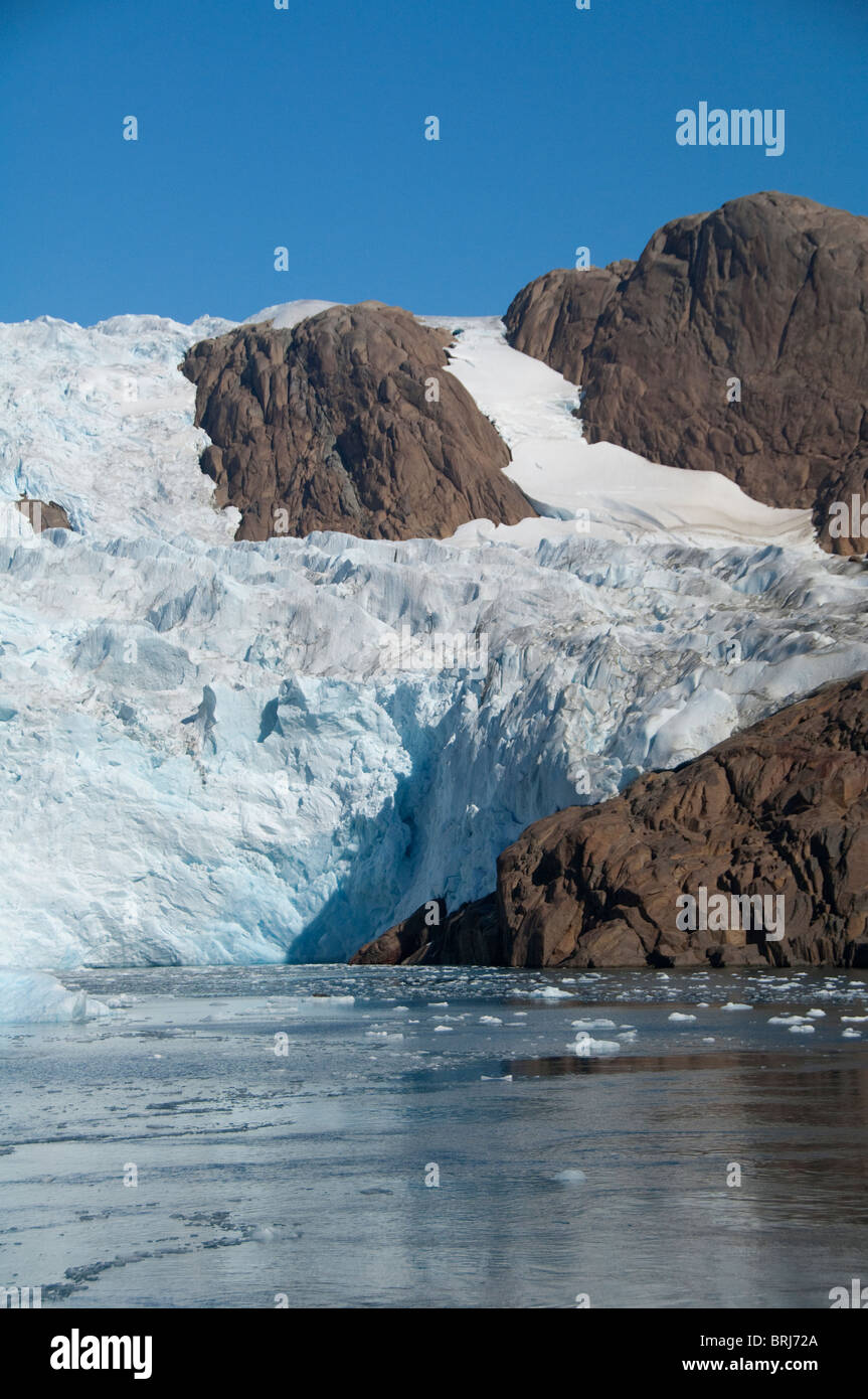 Greenland, Prince Christian Sound (aka Prins Christian Sund), receding ...