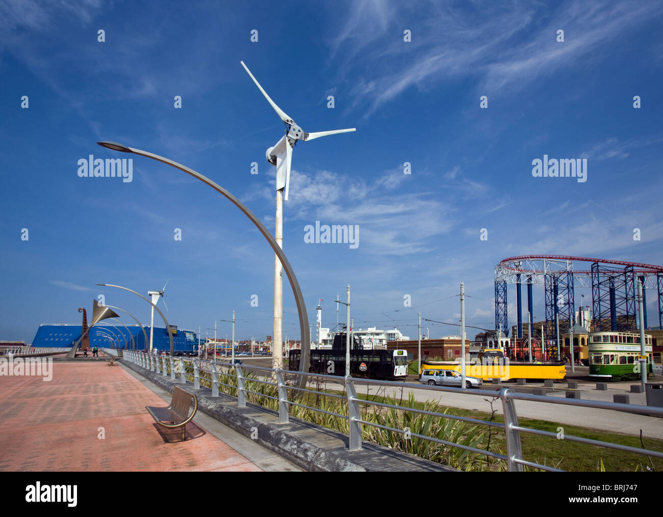 Wind turbine on Blackpool promenade Stock Photo - Alamy