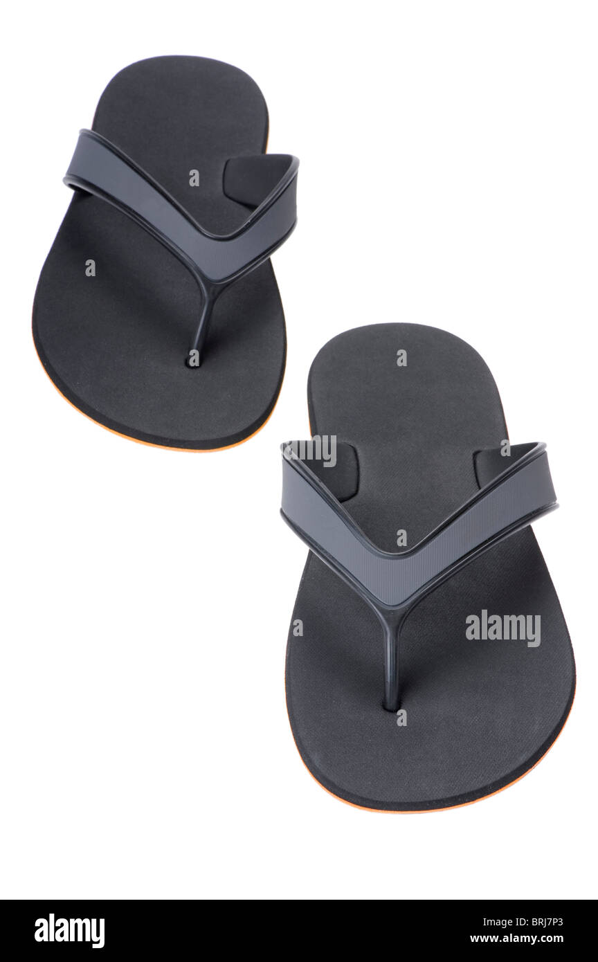 object on white - flip flops close up Stock Photo - Alamy