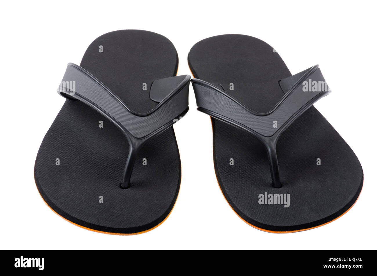 object on white - flip flops close up Stock Photo - Alamy