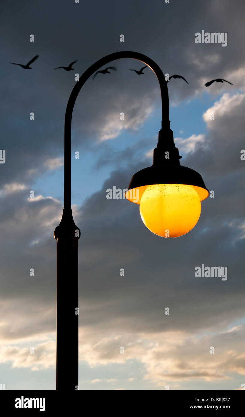 Outdoor lighting at sunset Stock Photo - Alamy
