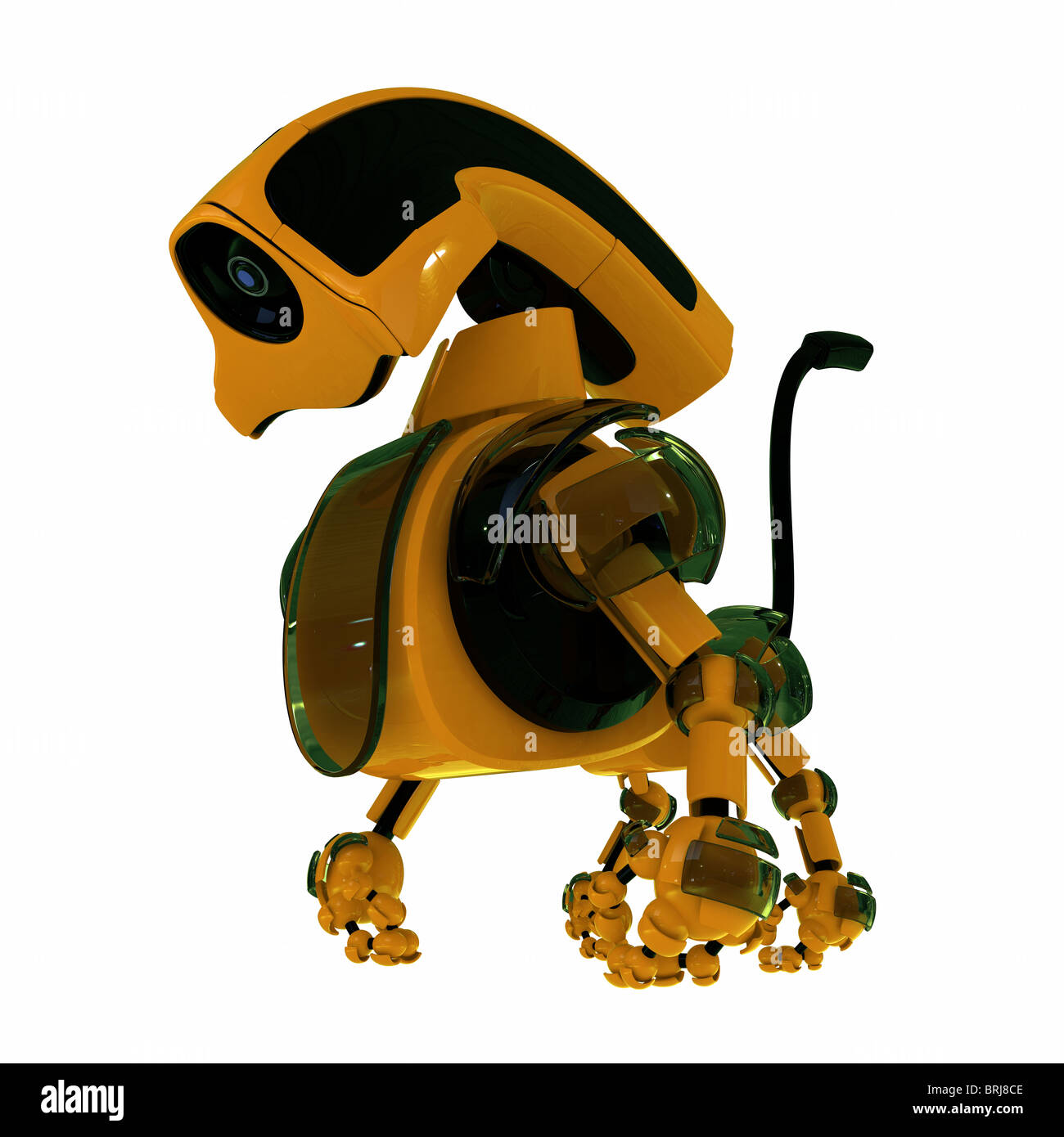 Yellow 3d robotic toy dog Stock Photo - Alamy