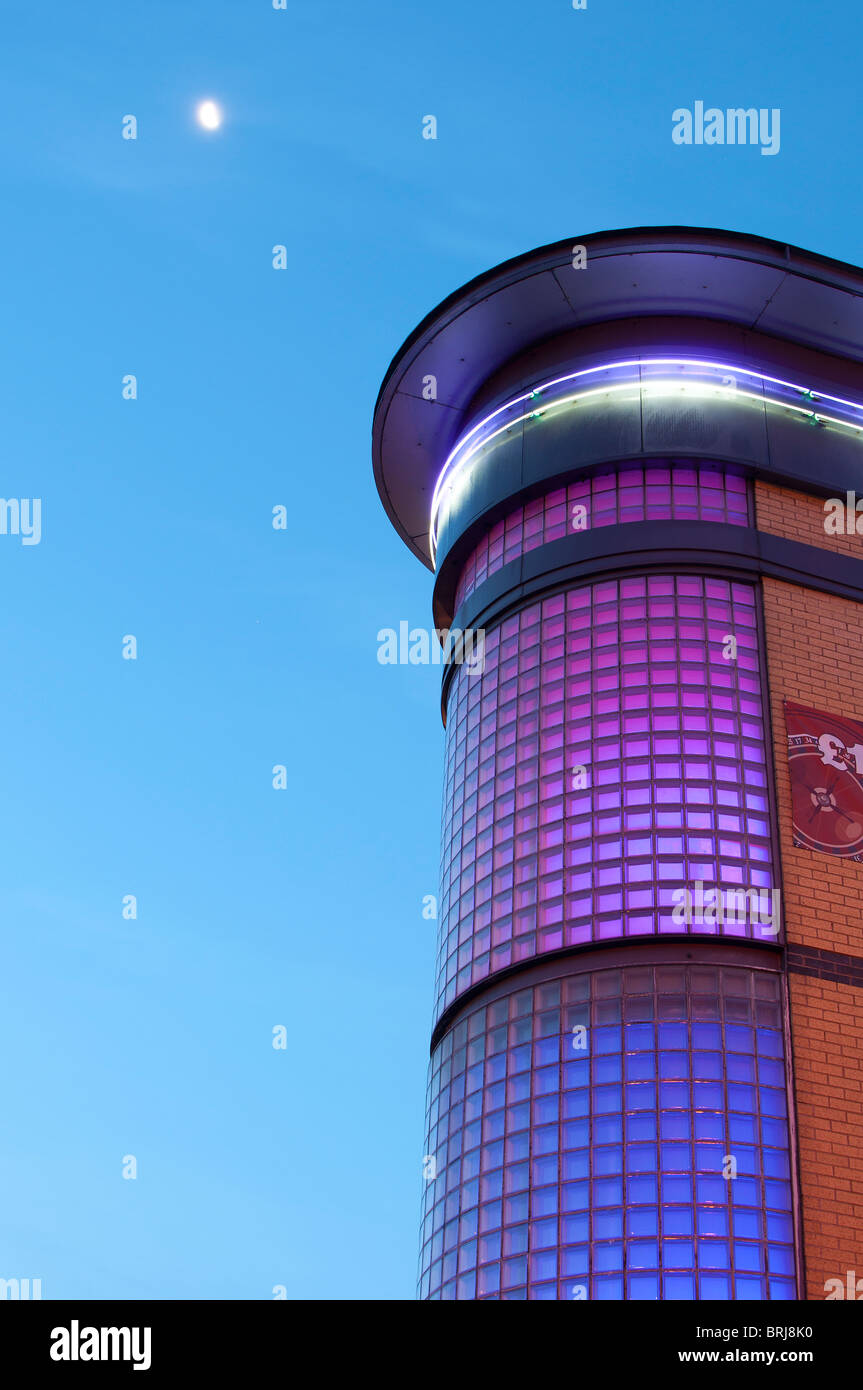 Neon Building at dawn Stock Photo - Alamy