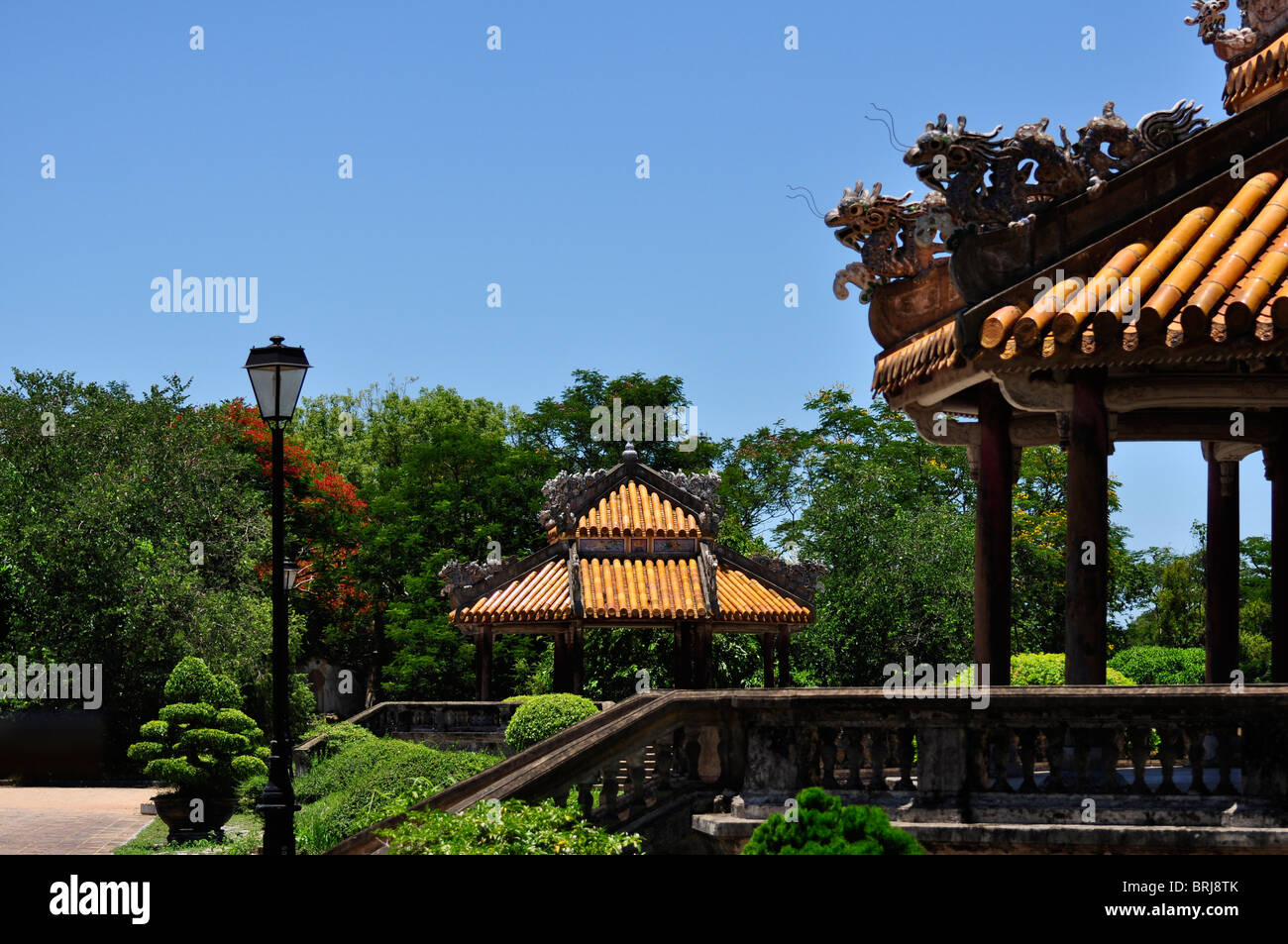 Beautiful architecture at the Hue Citadel in Vietnam Stock Photo - Alamy