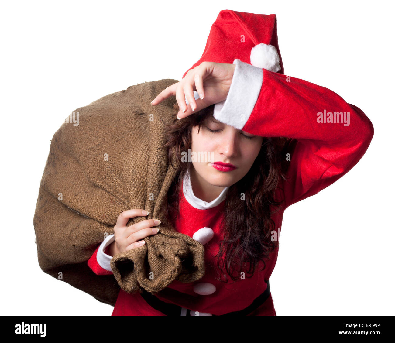 Woman Exhausted Christmas High Resolution Stock Photography and Images ...