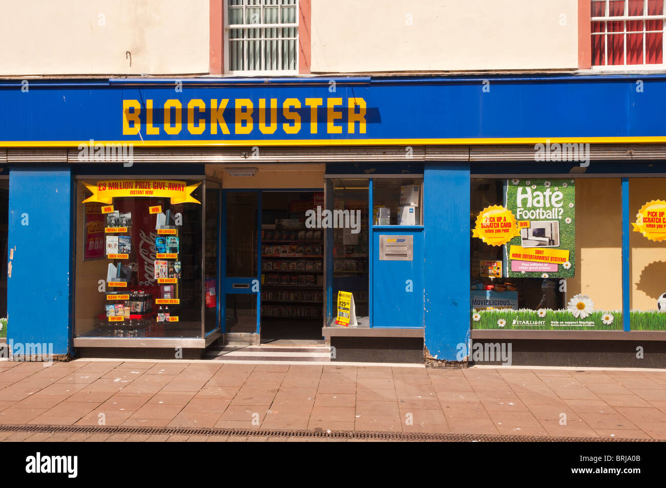 The Blockbuster video shop store at Whitehaven , Cumbria , England ...