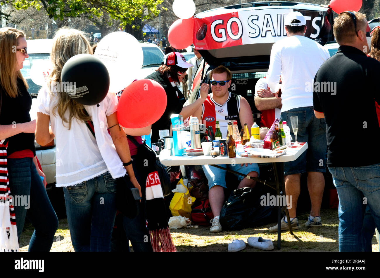 AFL Grand Final supporters, Melbourne, Victoria, Australia Stock Photo ...