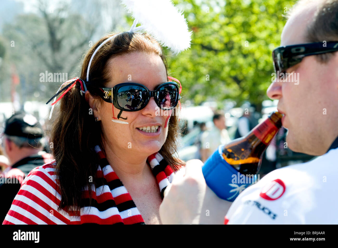 AFL Grand Final supporters, Melbourne, Victoria, Australia Stock Photo ...