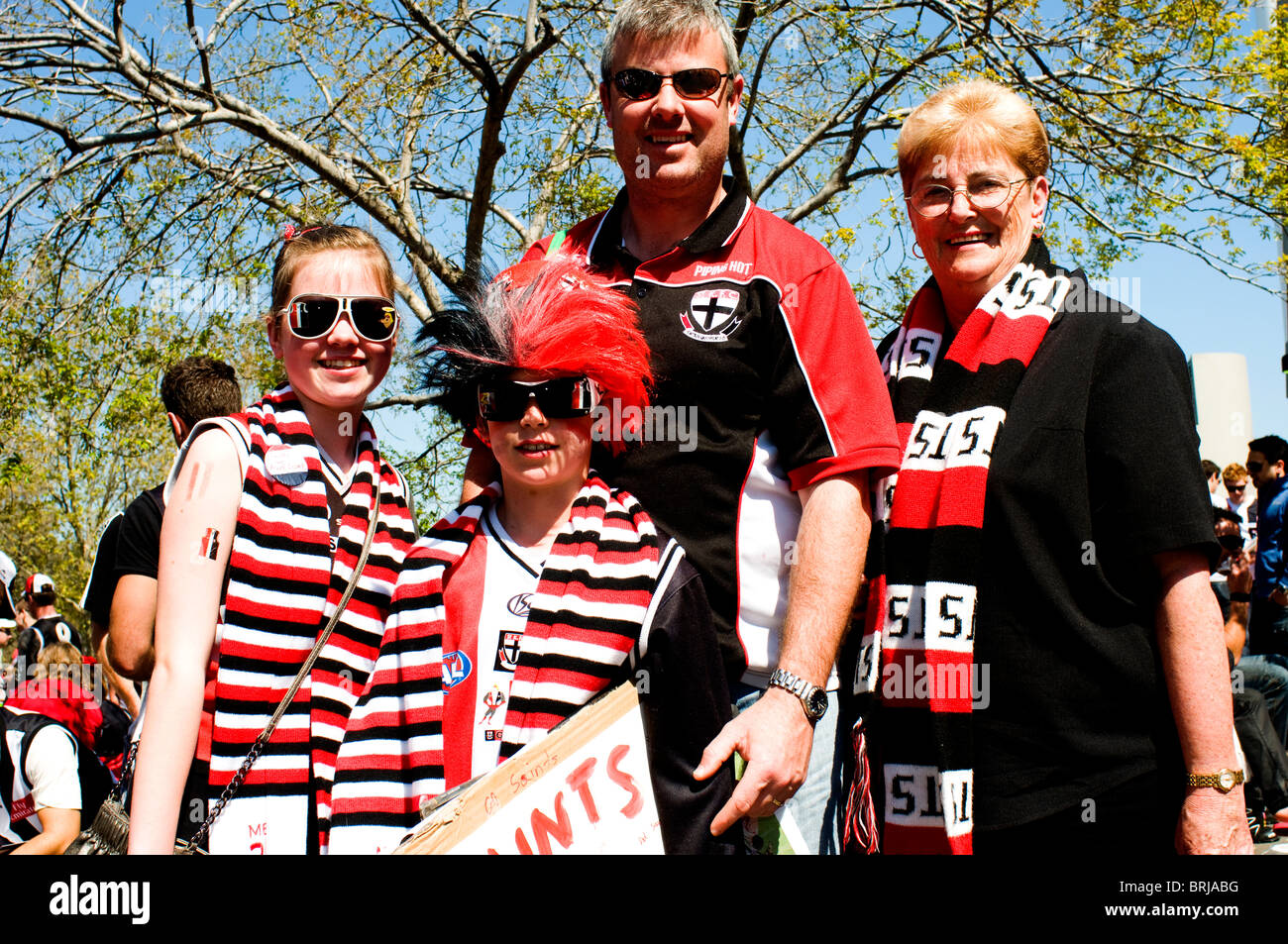 AFL Grand Final supporters, Melbourne, Victoria, Australia Stock Photo ...