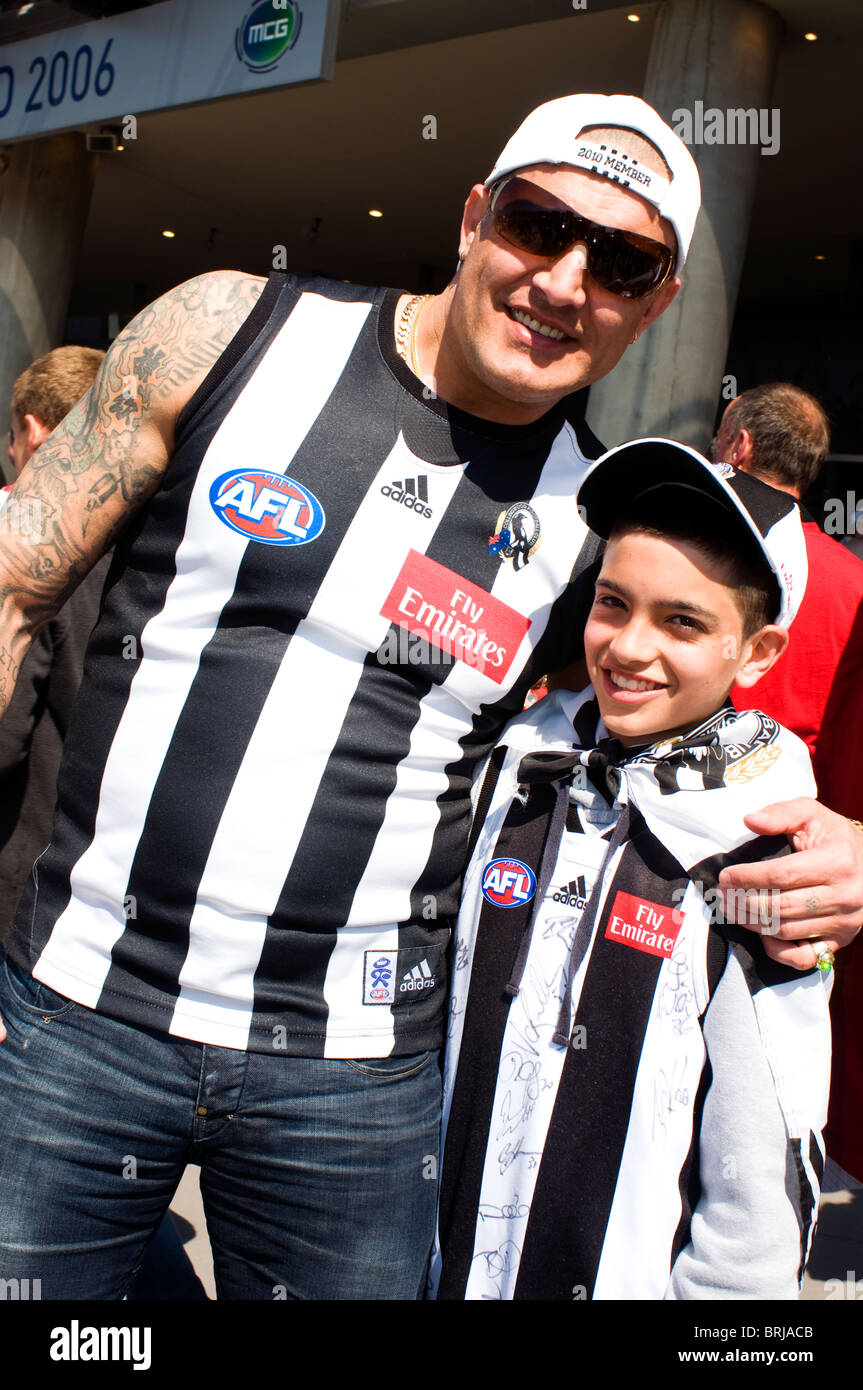 AFL Grand Final supporters, Melbourne, Victoria, Australia Stock Photo ...