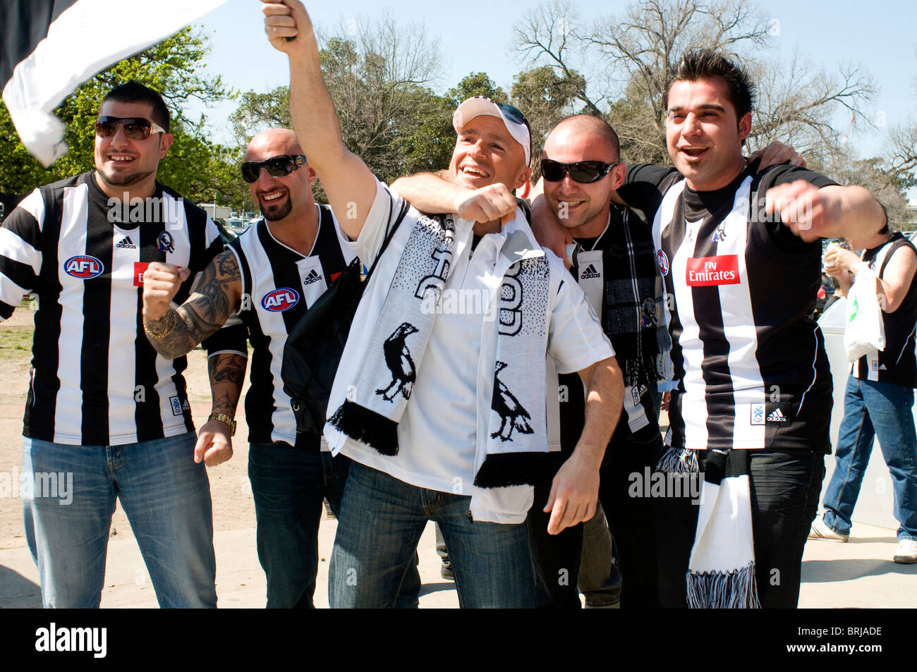AFL Grand Final supporters, Melbourne, Victoria, Australia Stock Photo ...