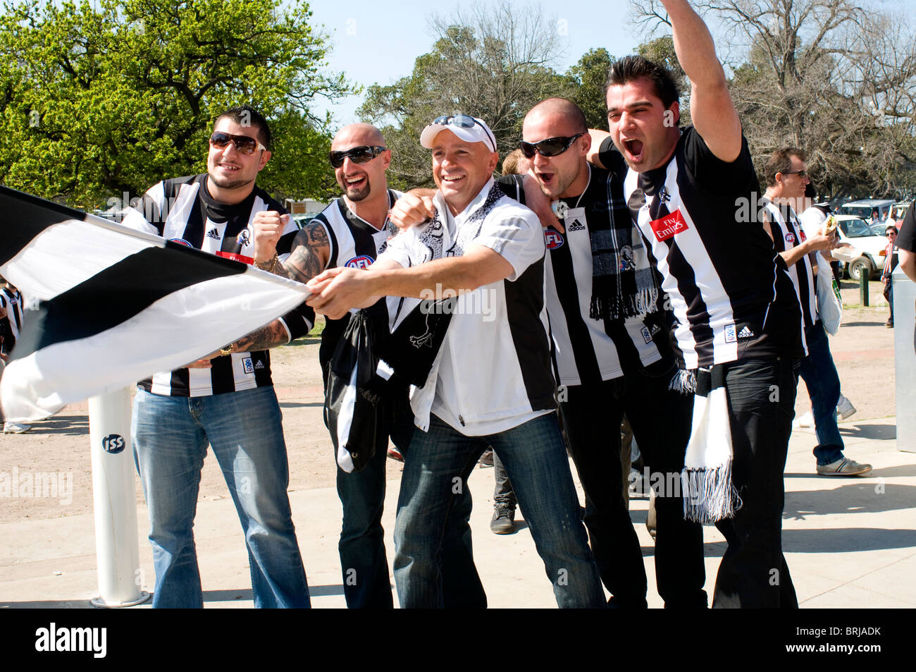 AFL Grand Final supporters, Melbourne, Victoria, Australia Stock Photo ...