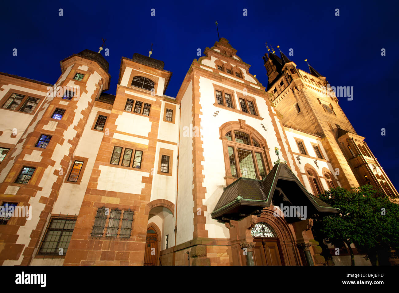 night view of the castle in weinheim Stock Photo - Alamy