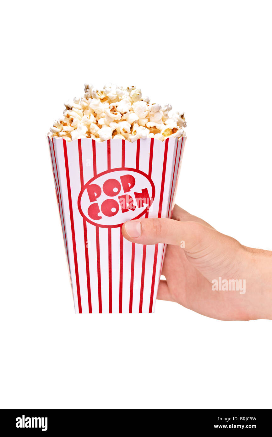 Bucket popcorn hand man hi-res stock photography and images - Alamy